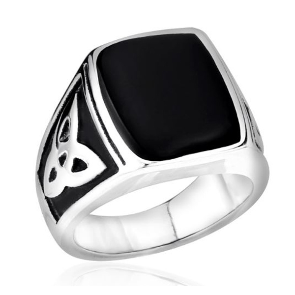 Maskulin Herre Ring Sort Sten